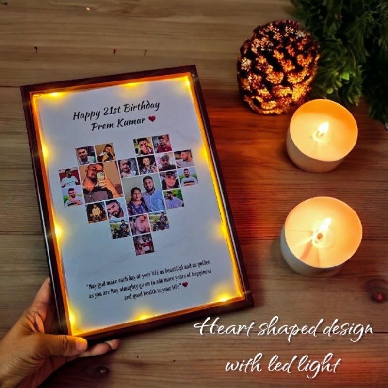 GIFT PHOTO FRAME with led lights (free frame) | Shopee Malaysia