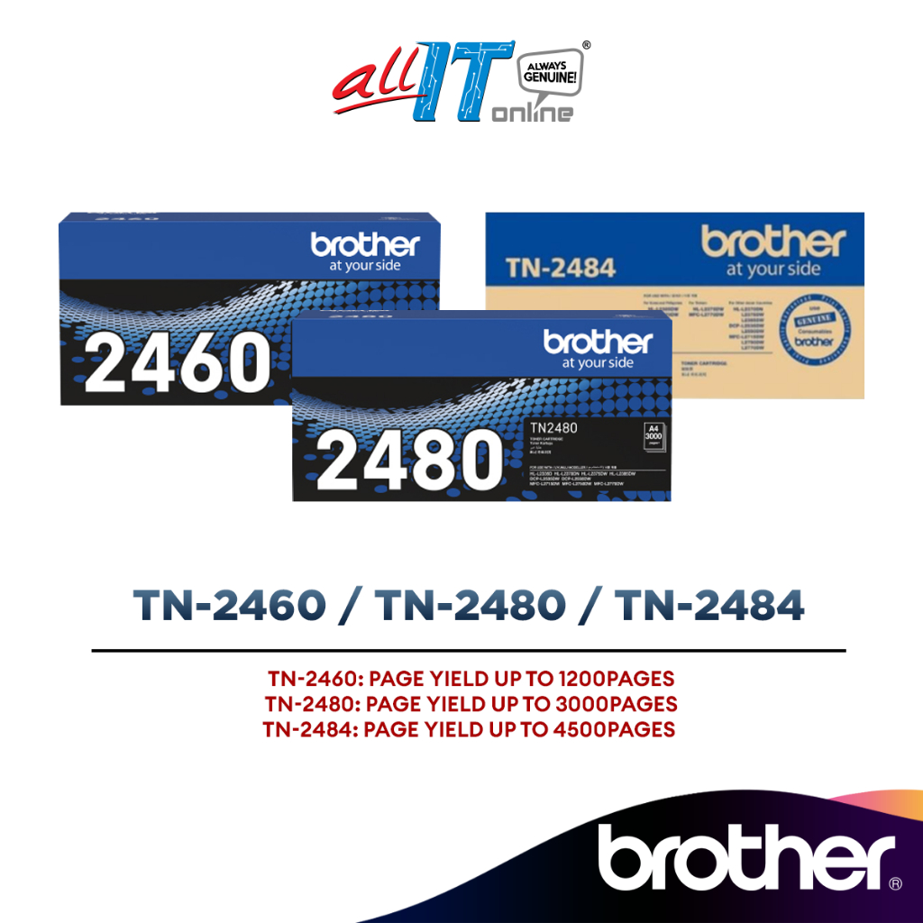 Brother TN-2460 / TN-2480 / TN-2484 Toner Cartridge (Black) for L2370DN ...