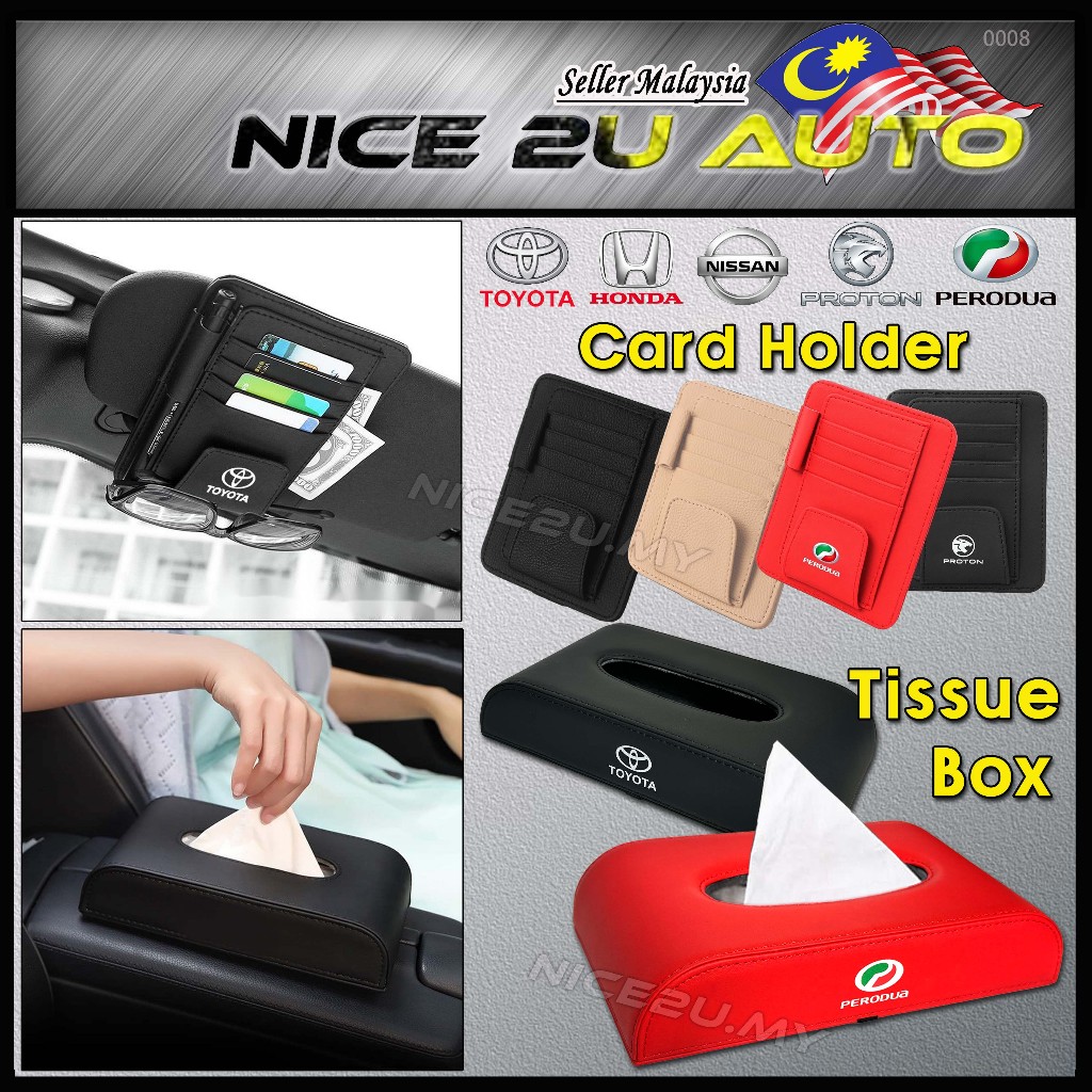 Proton Perodua Honda Toyota PU Leather Multi Function Car Sun Visor ...