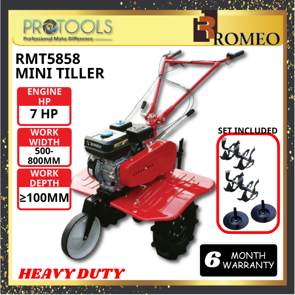 ROMEO RMT5858 HEAVY DUTY MINI TILLER 7HP | PETROL ENGINE MINI TILLING ...