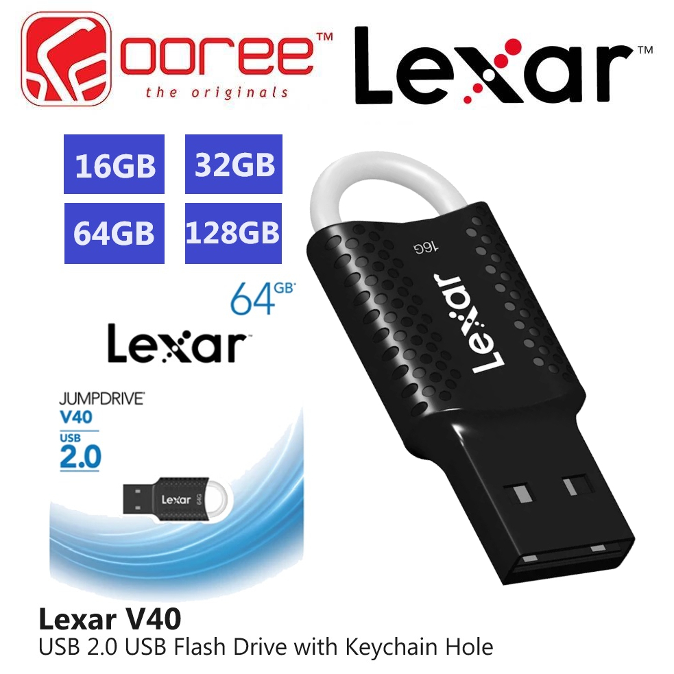 LEXAR JUMPDRIVE V40 PENDRIVE USB 2.0 FLASH DRIVE THUMBDRIVE PENDRIVE WITH KEYCHAIN HOLE 16GB ...
