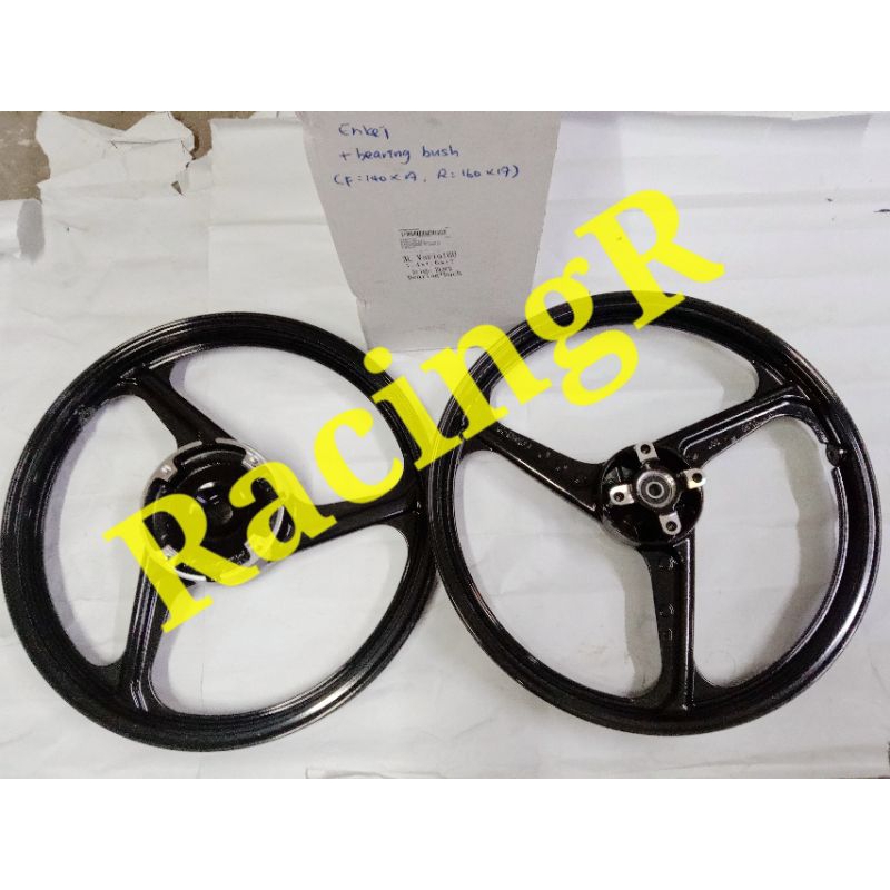HONDA VARIO 160 SPORT RIM SET 3L BLACK ENKEI 3 BATANG 140 X 17 160 X 17 ...