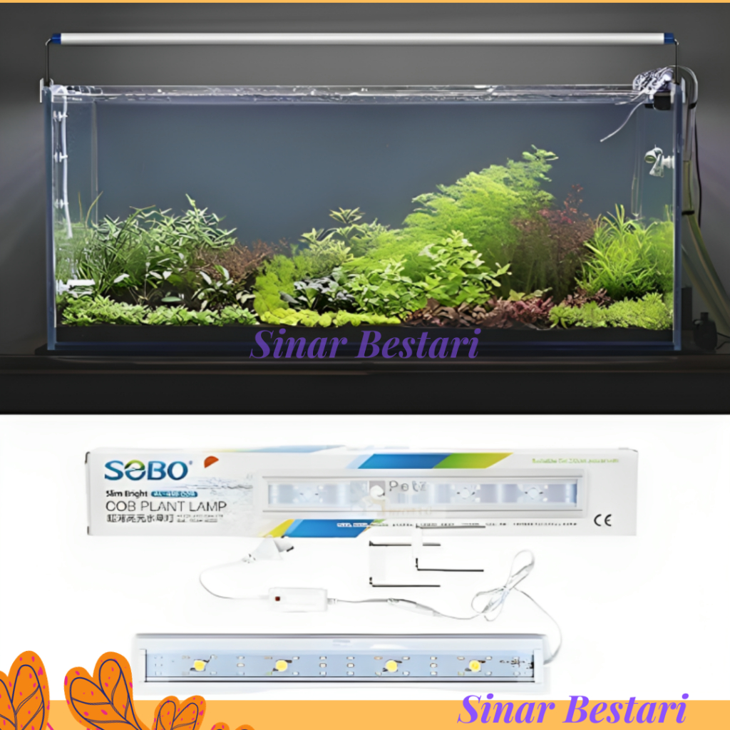 Sobo Slim Bright COB Plant Tank Led Lamp Low Tech 1kaki 2kaki 1ft 2ft Lampu Light Akuarium ...