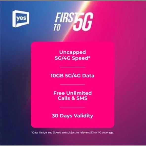 YES FT5G LAGI POWER 35 Simkad Prepaid Postpaid 4G 5G Unlimited Call ...