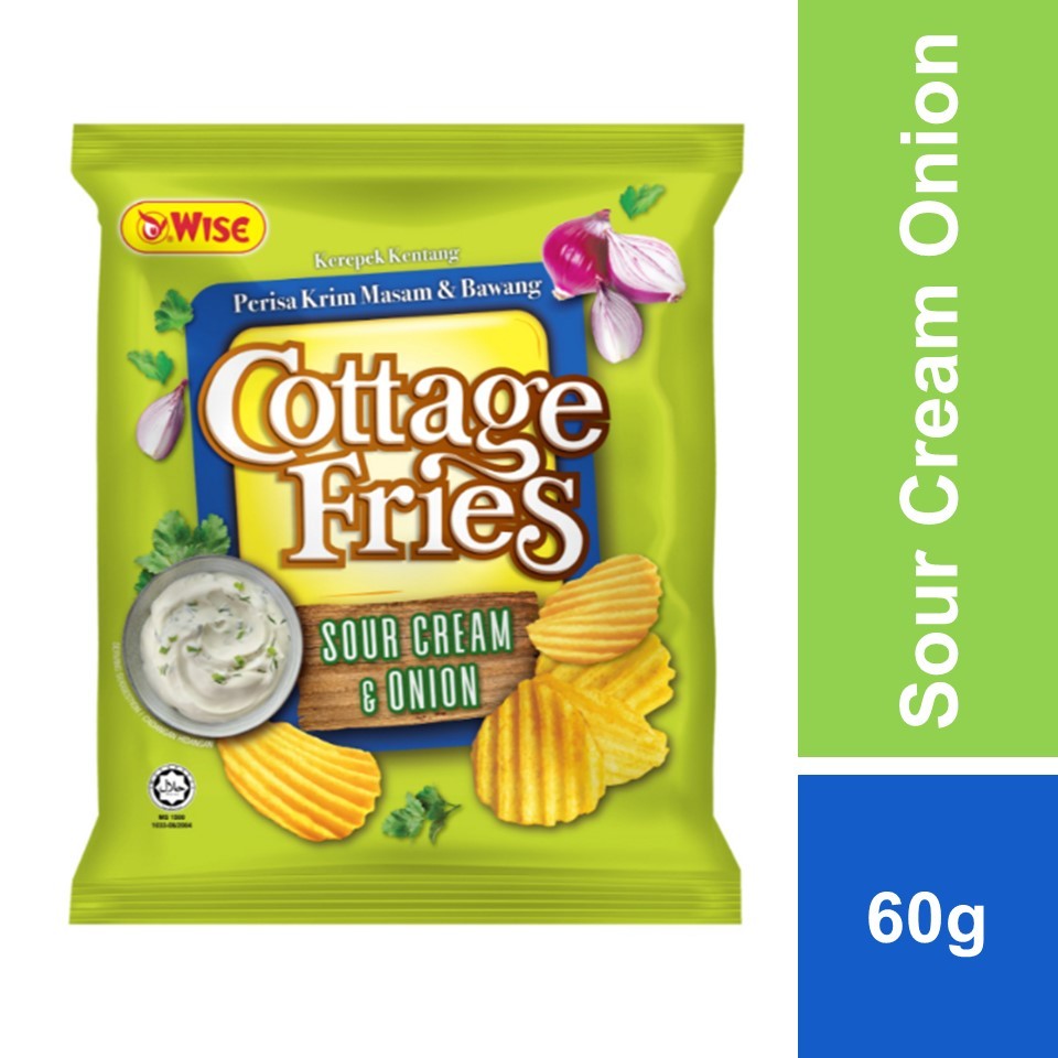 Wise C. Fries Sour Cream & Onion Potato Chips 60g | Shopee Malaysia