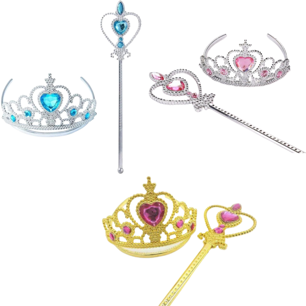 Princess Girls Frozen Elsa Anna Belle Crown Wand Accessories Set Event ...