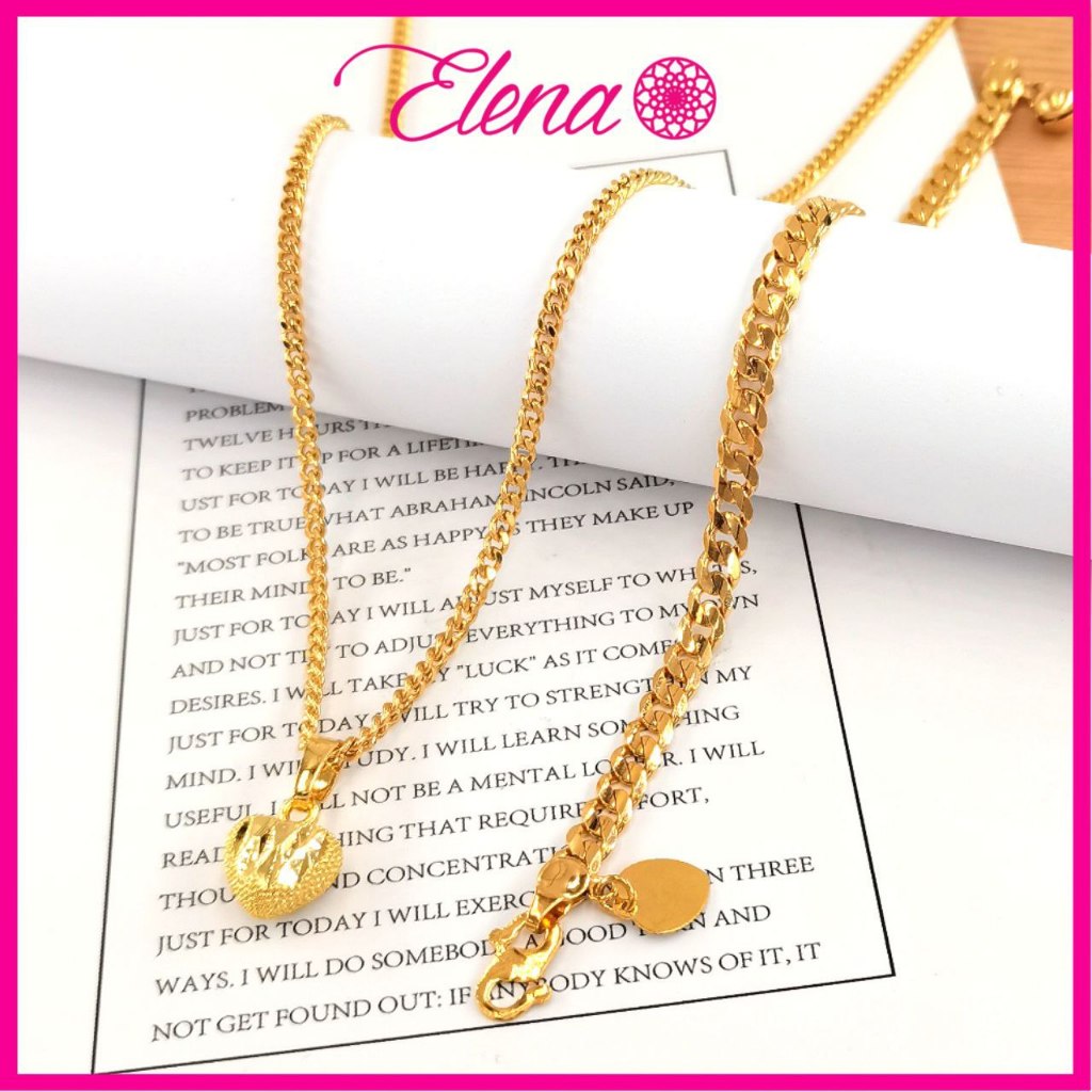 Elena Emas Korea - Set 3N1 Necklace + Bracelet + Pendant (EC121)(EC122)(EC123) | Shopee Malaysia