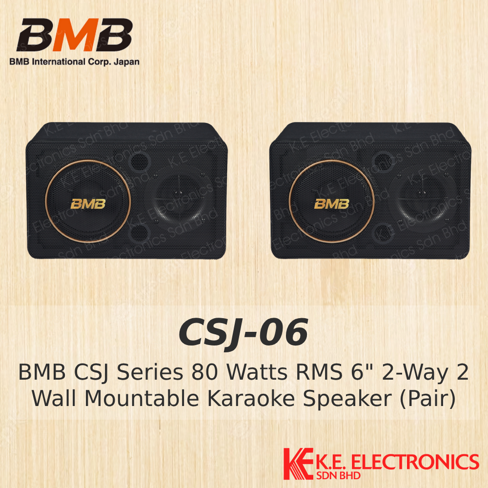 BMB CSJ Series 80 Watts RMS 6" 2-Way 2 Wall Mountable Karaoke Speaker ...