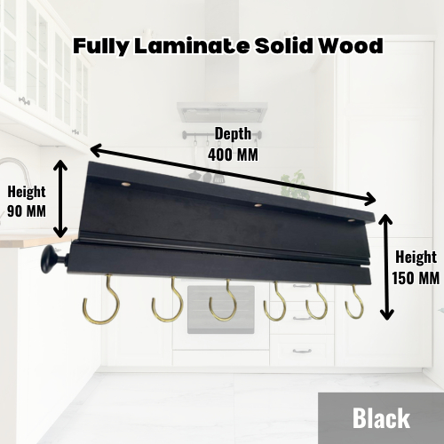 Kitchen Pull Out Pan Hanging Rack (Rak Kuali Dapur Tarik)/ RAK RAIL ...