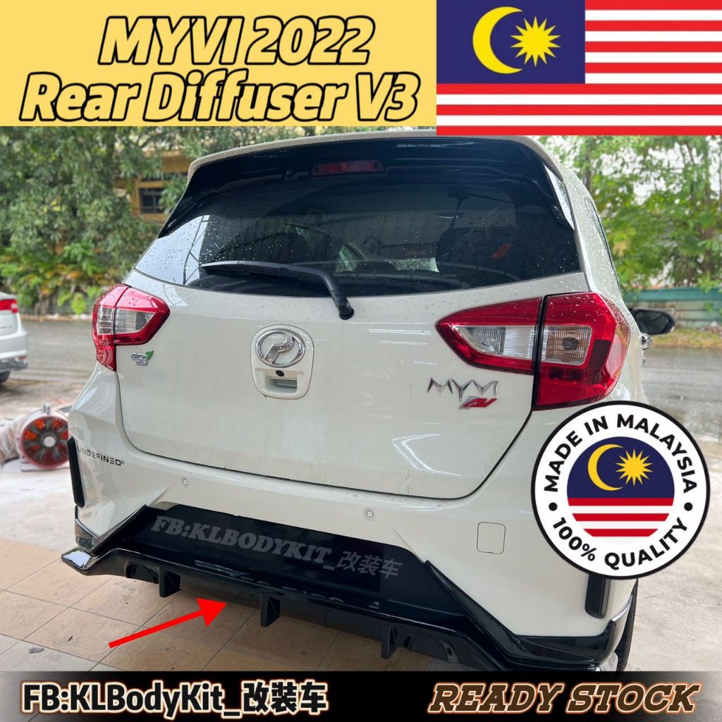 "READY STOCK" Perodua Myvi Facelift 2022 Rear Diffuser V3 | Shopee Malaysia