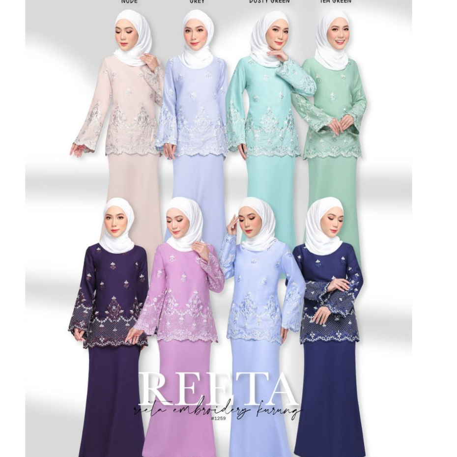 CHICCHOC REETA KURUNG KEDAH MODEN SULAM MUSLIMAH KURUNG SULAM BUNGA ...