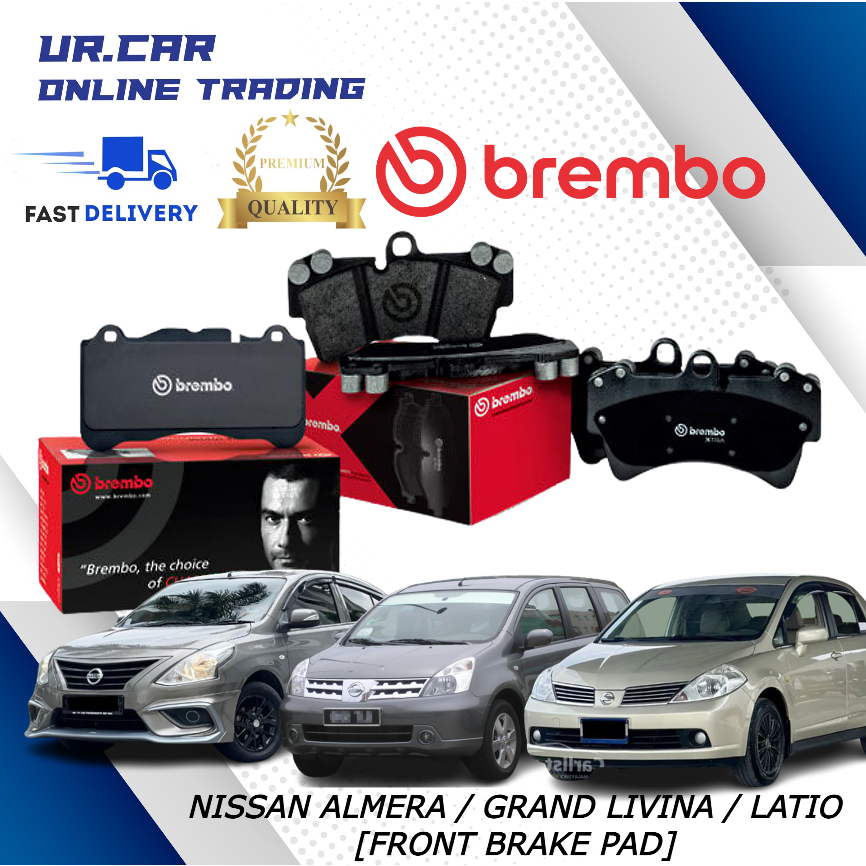 BREMBO NISSAN ALMERA / GRAND LIVINA / LATIO BRAKE PAD FRONT (DEPAN) 100% ORIGINAL BREMBO ...