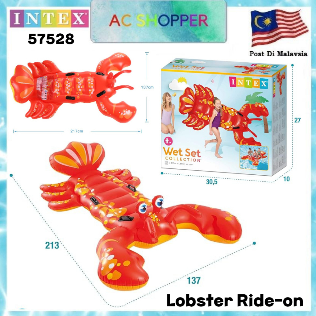 INTEX 57528 Lobster Inflatable Water Inflatable Swimming Pool Ring ...