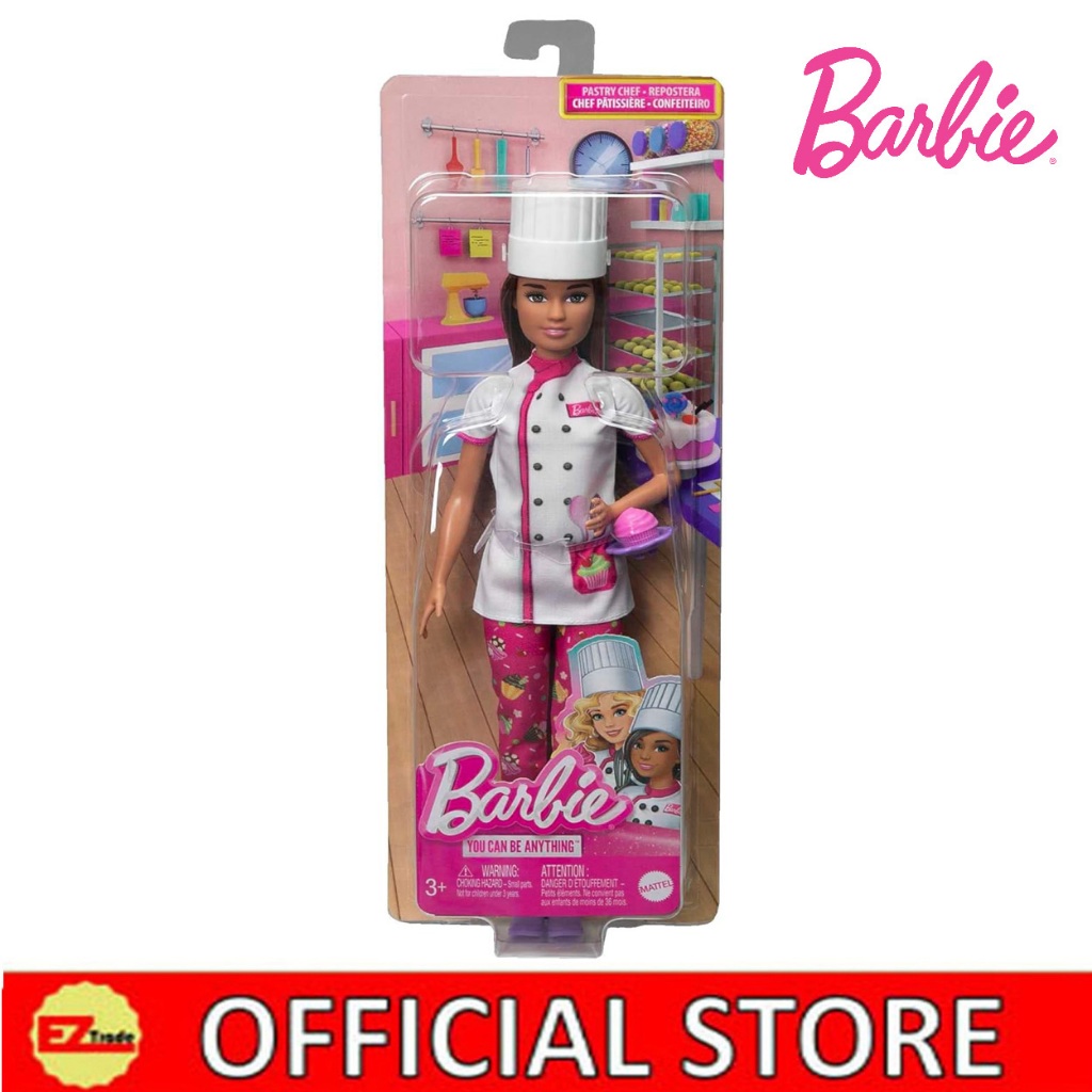 Barbie Doll & Accessories, Career Pastry Chef Doll/DVF50/HKT67 | Shopee ...