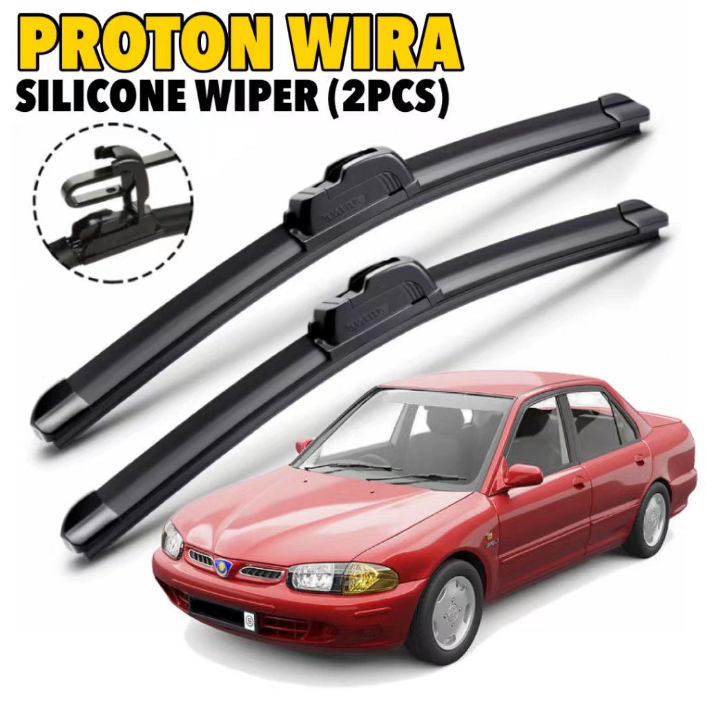 【2Pcs】Proton Wira / Satria Front Windscreen Wiper Wira Silicone Soft Wiper Windshield Wiper SF17 ...