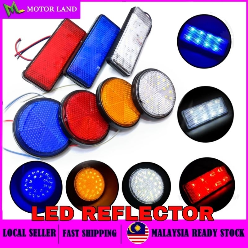 MOTORCYCLE REFLECTOR LED LIGHT TAIL REAR BRAKE LIGHT LED LAMPU ...