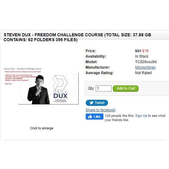 STEVEN DUX - FREEDOM CHALLENGE COURSE (TOTAL SIZE: 37.88 GB CONTAINS ...