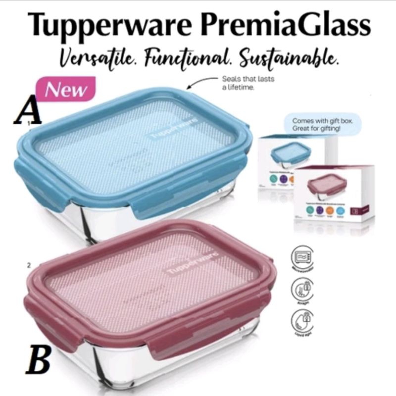 Tupperware PremiaGlass Rectangular (1pc) 1.0L | Shopee Malaysia