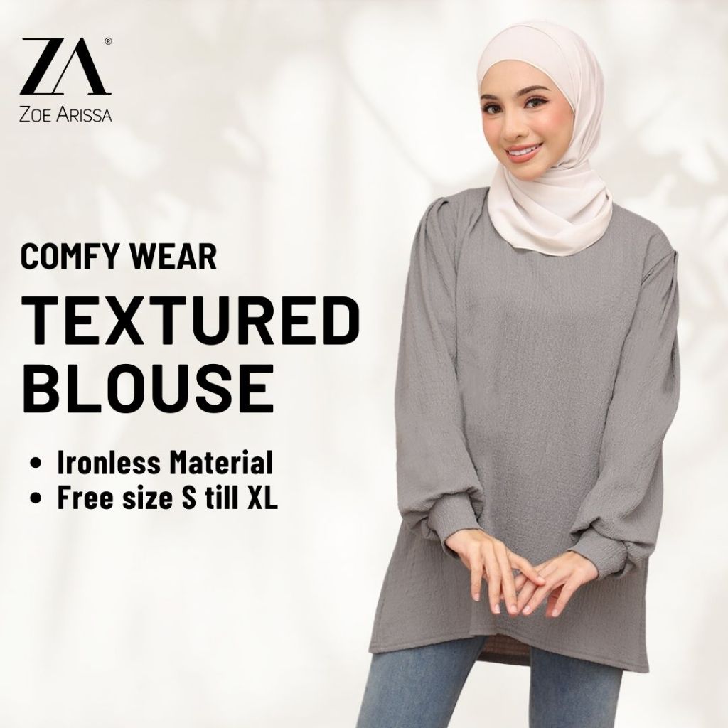 ZOE ARISSA BLOUSE MUSLIMAH WOMEN BLOUSE Labuh Baju Ruffle Cotton Baju ...