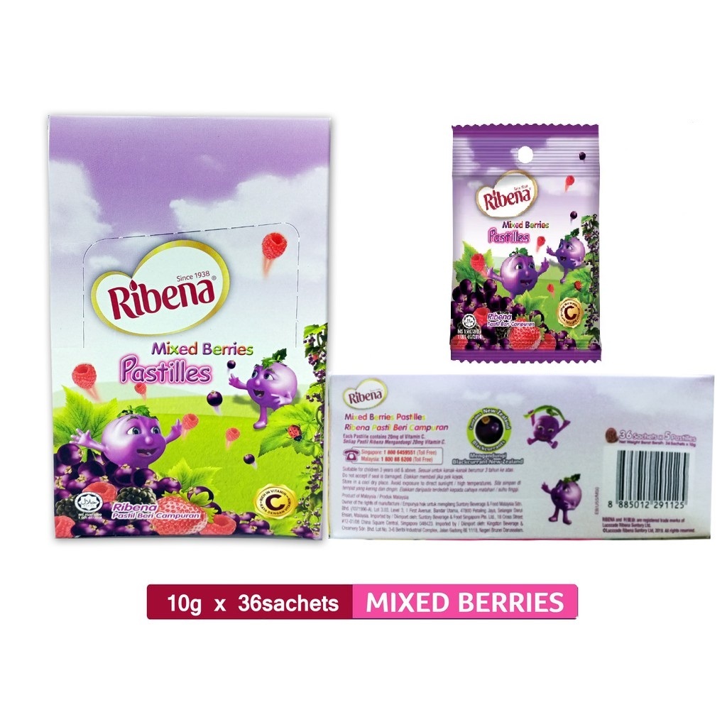 [WHOLESALE] RIBENA PASTILLES BLACKCURRANT / MIXED BERRIES OUTER (40g x ...