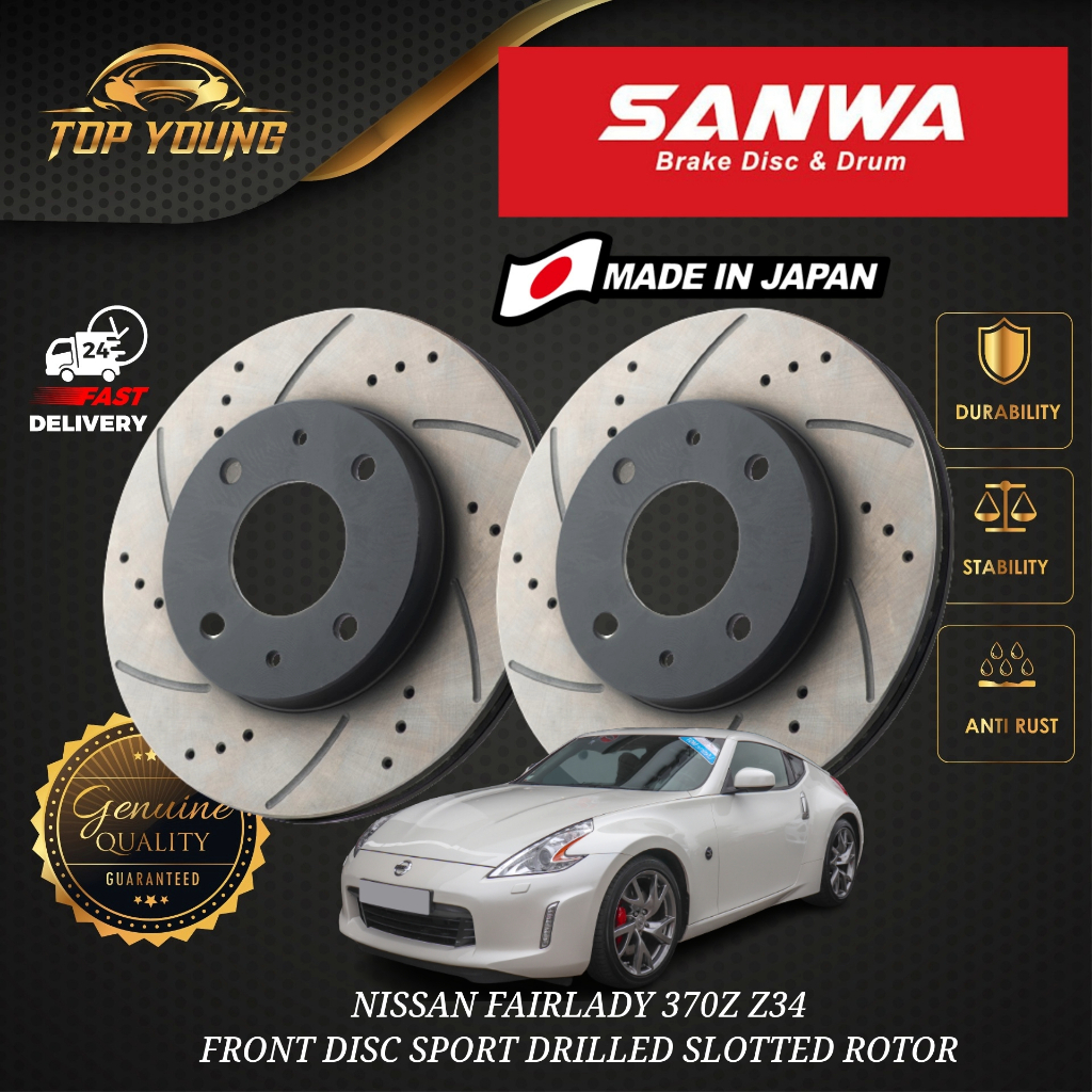NISSAN FAIRLADY 370Z Z34 FRONT (DEPAN) DISC ROTOR SPORT SLOTTED ...