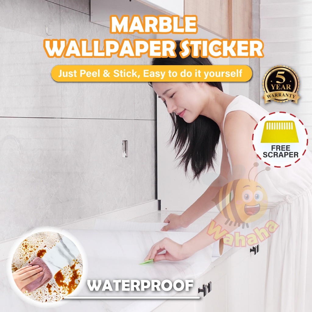 Wahaha Self Adhesive Marble Wallpaper Sticker Vinyl Furniture Sticker ...