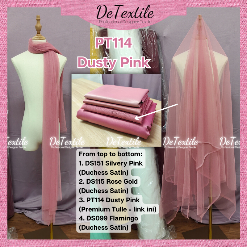 DeTextile Premium Tulle Bridal Soft Net Kain Net Lembut Murah Bidang ...