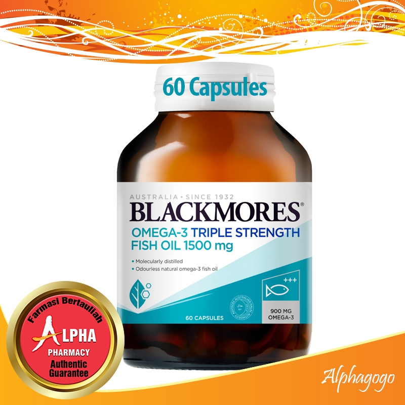 Blackmores Omega-3 Triple Strength Fish Oil 1500mg (60 Capsules ...