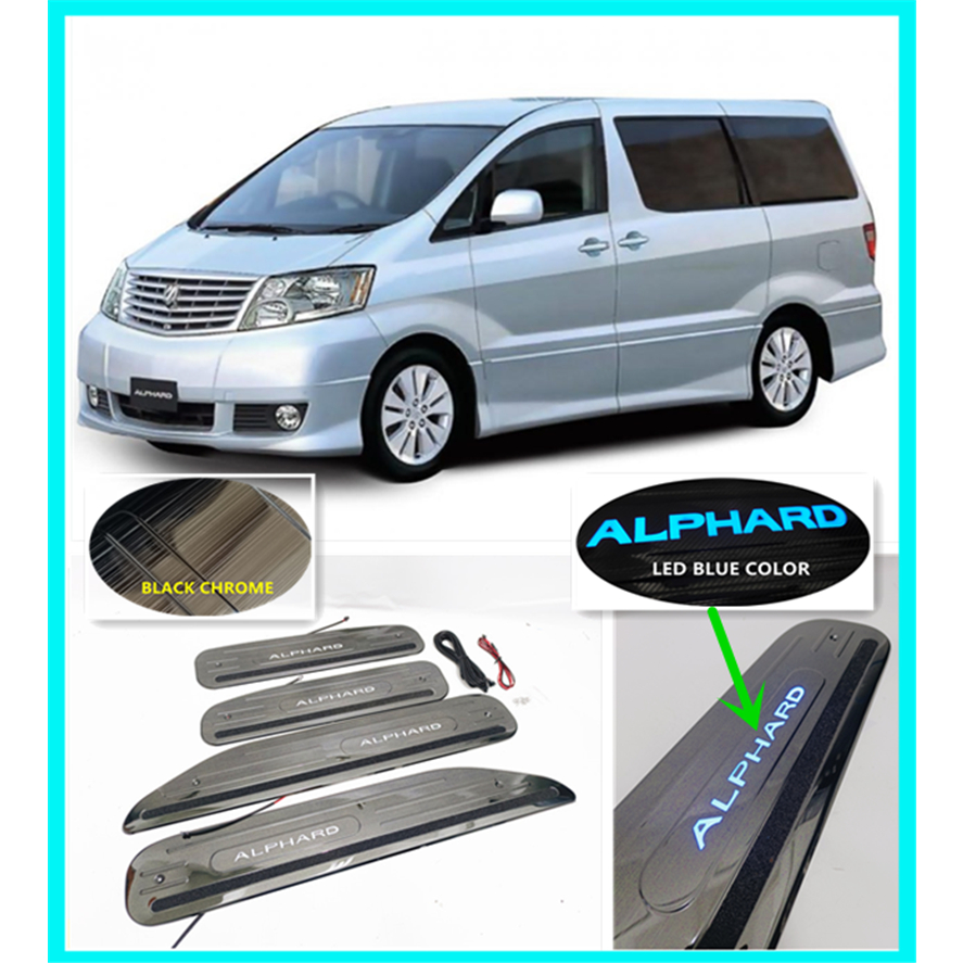 Toyota Alphard ANH10 2002-2007 (BLACK CHROME) Side Steel Plate With Led ...