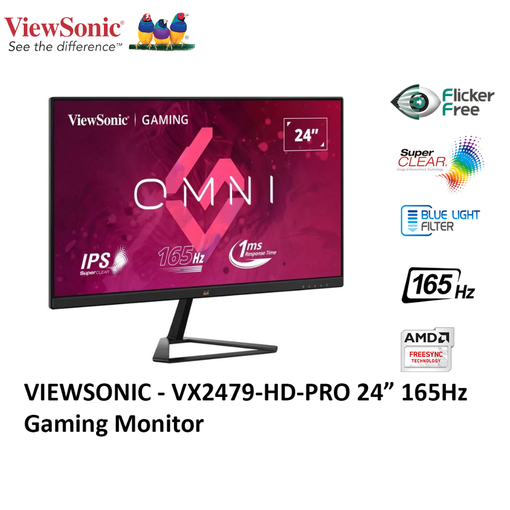 ViewSonic VX2479-HD-PRO - 24” Full HD IPS 165Hz Gaming Monitor | Shopee ...