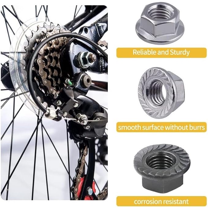 [1PC] Premium Bicycle Rear Hub Axle Nut #15 Nut Rim Belakang Basikal ...