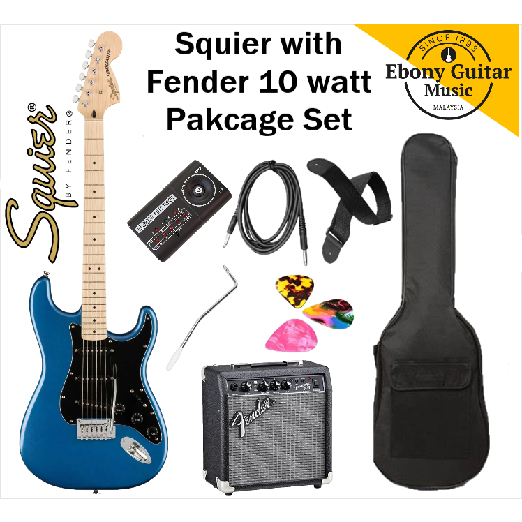 Squier Affinity Series Stratocaster Electric Guitar, Lake Placid Blue ...