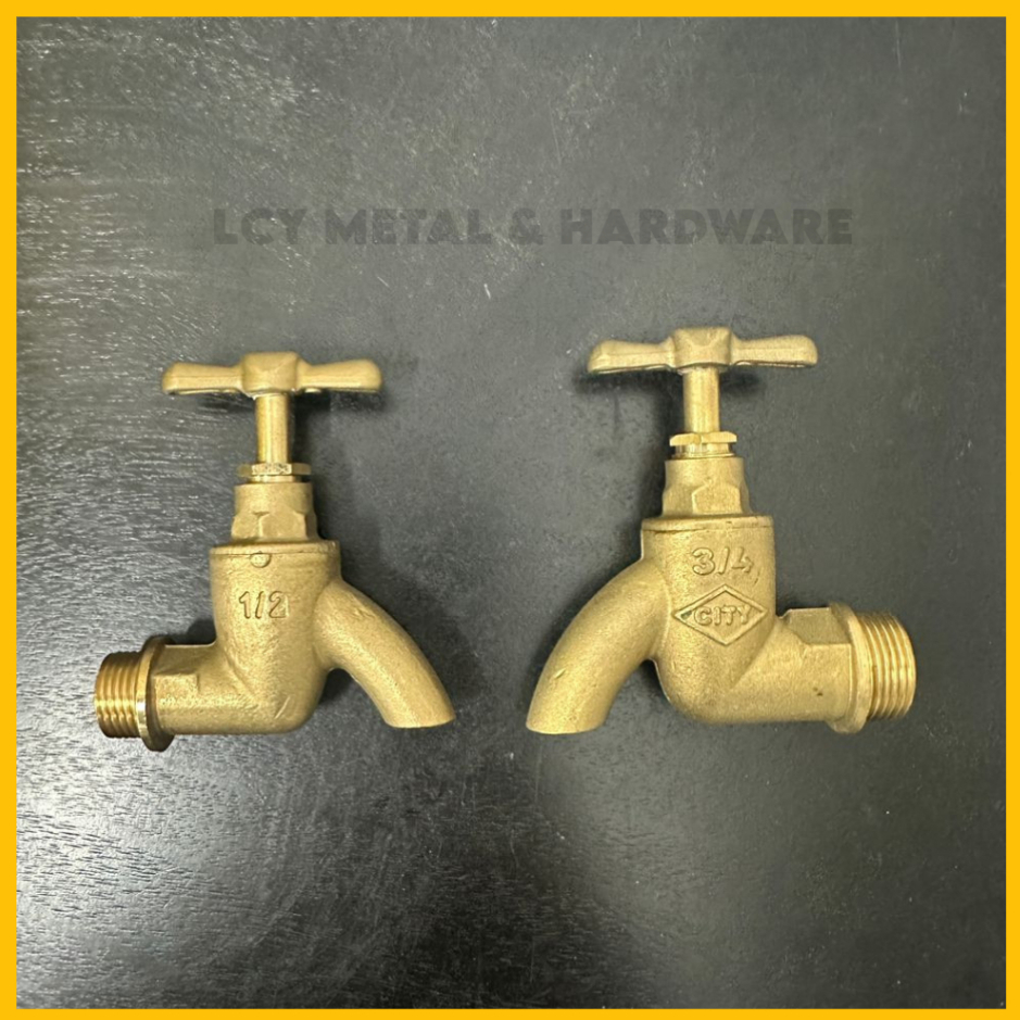[CITY] HEAVY DUTY BRASS BIB TAP 1/2 & 3/4 | Shopee Malaysia