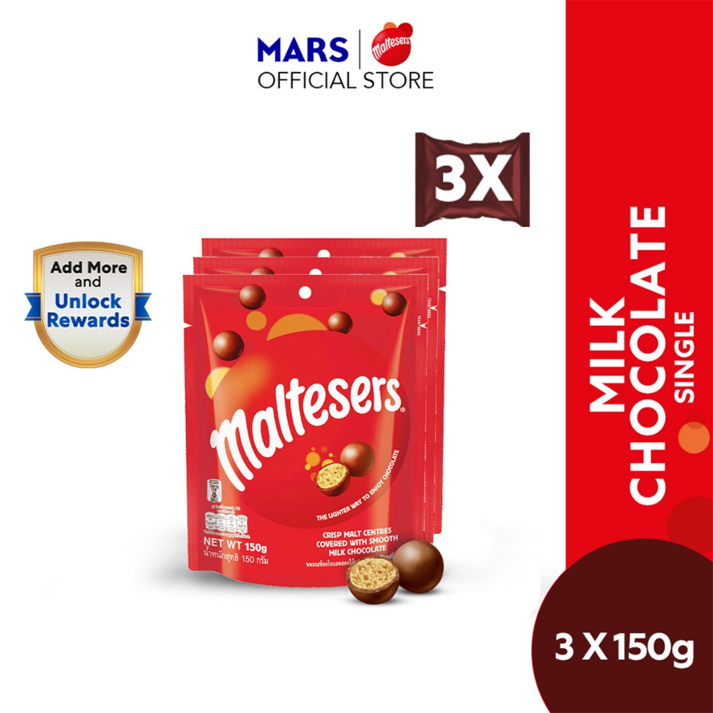 [Bundle of 3] Maltesers Milk Chocolate Share Bag 150g Chocolate ...