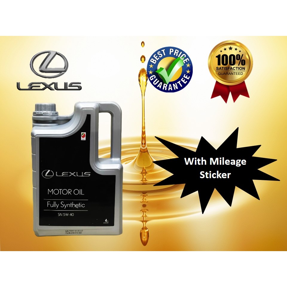 Lexus 5w40 4L Fully Synthetic Engine Oil 5w-40 4Liter Minyak Enjin API ...