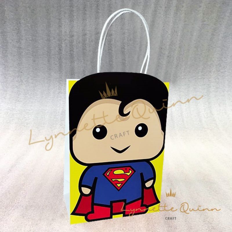 [READY STOCK] Superman Paper Bag Door Gift Goodies Bag Candy Goods Bag ...