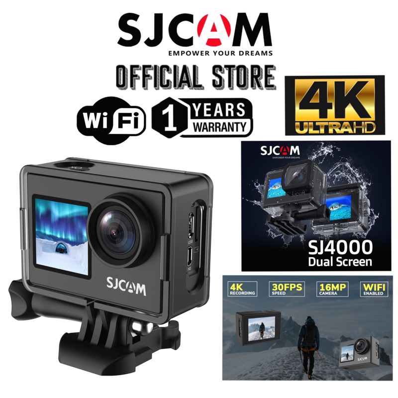 SJCAM OFFICIAL STORE SJCAM SJ4000 DUAL SCREEN 4K 30FPS ORIGINAL 1 YEARS WARRANTY SJCAM ACTION ...