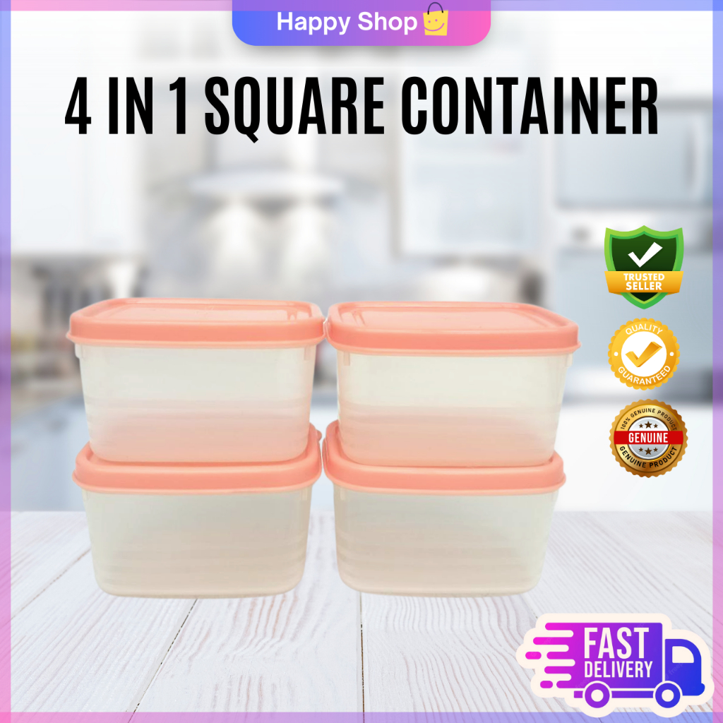 Square Food Mini Container Set 4 in 1 | Shopee Malaysia
