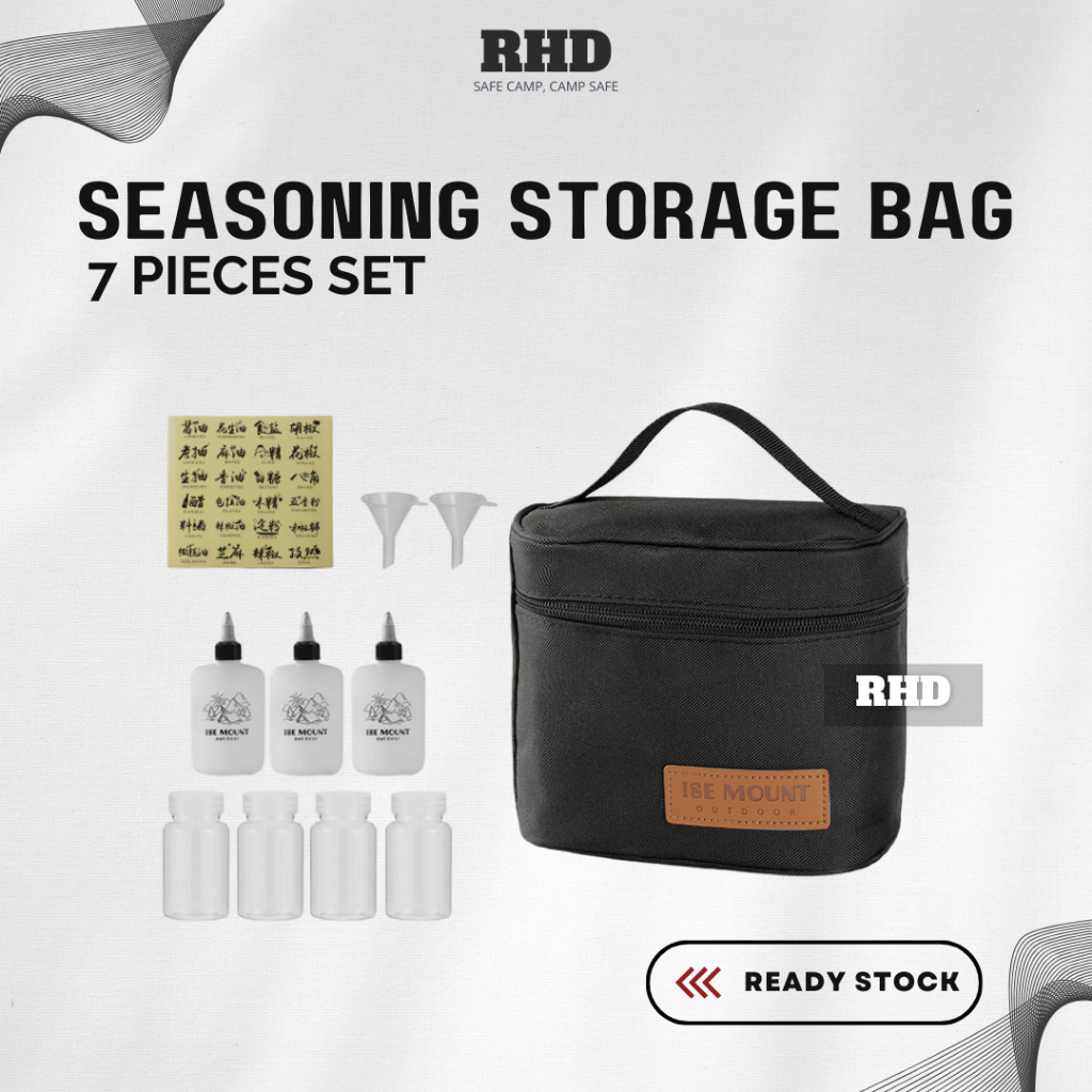 Outdoor Camping Seasoning Storage Bag 7 Pieces Spice Condiment ...
