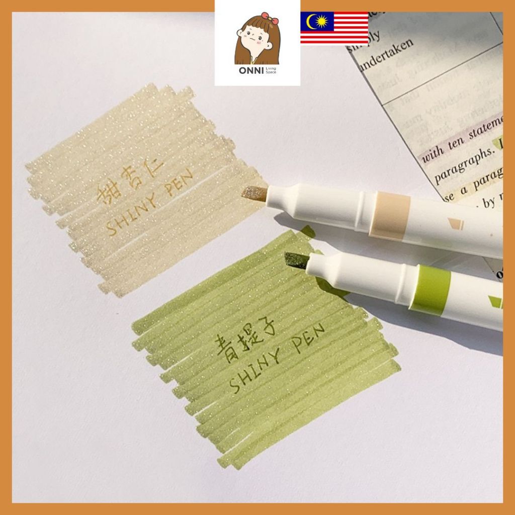 ONNI 🇲🇾 Shiny Highlighter Pen Set 5in1 Glitter Twinkle Bling Sparkling ...