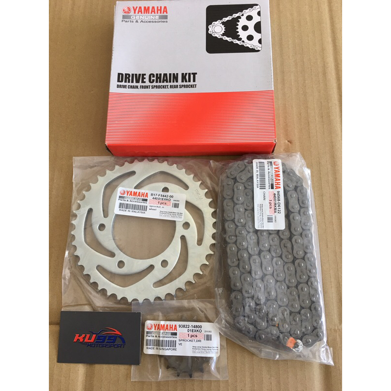 ORIGINAL Y15ZR Y15 SPROCKET SET DRIVE CHAIN KIT STANDARD SPOKET CHAIN ...