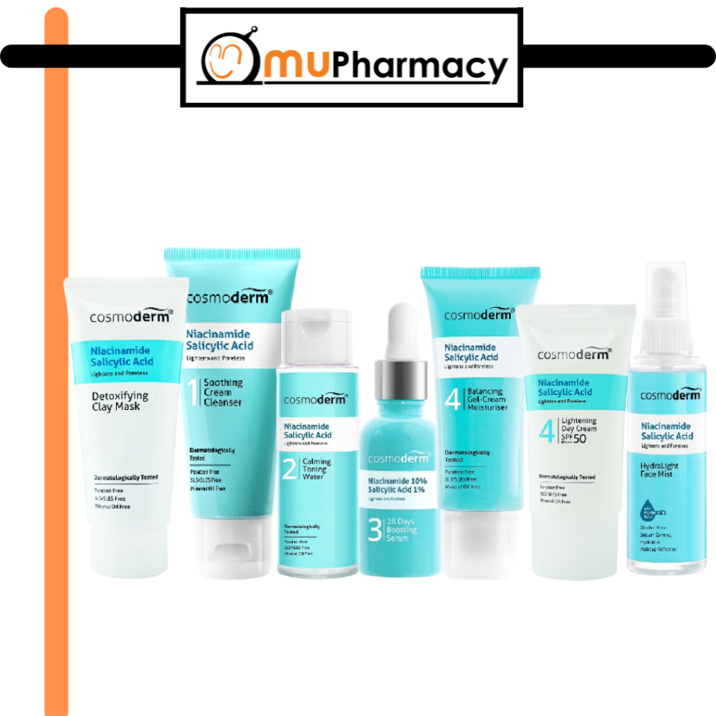 Cosmoderm Niacinamide Salicylic Acid (Cleanser/Toner/Serum/Moisturiser ...