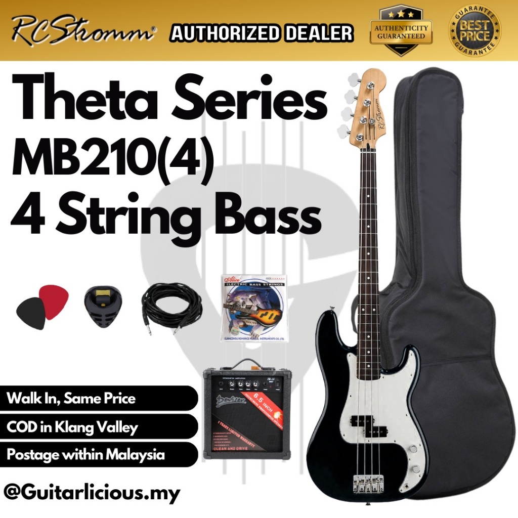 4 String Bass Guitar free cable THETA-4 RCStromm / GAMMA / MB210 4 tali ...