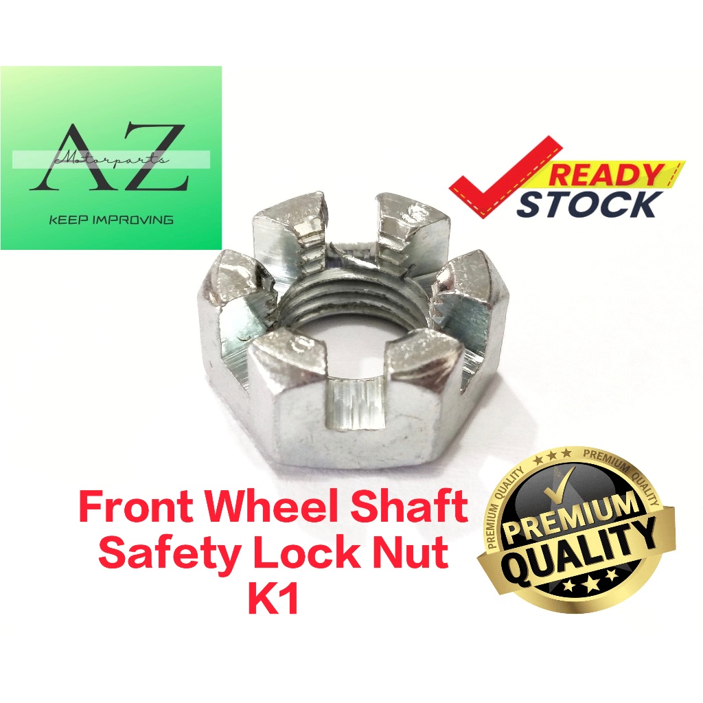 KAWASAKI K1 FRONT WHEEL SHAFT SAFETY LOCK NUT / CASTLE NUT | Shopee ...