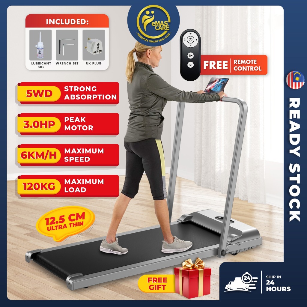 3.0HP Walking Treadmill With Handle Smart Walking Pad Machine Ultra ...