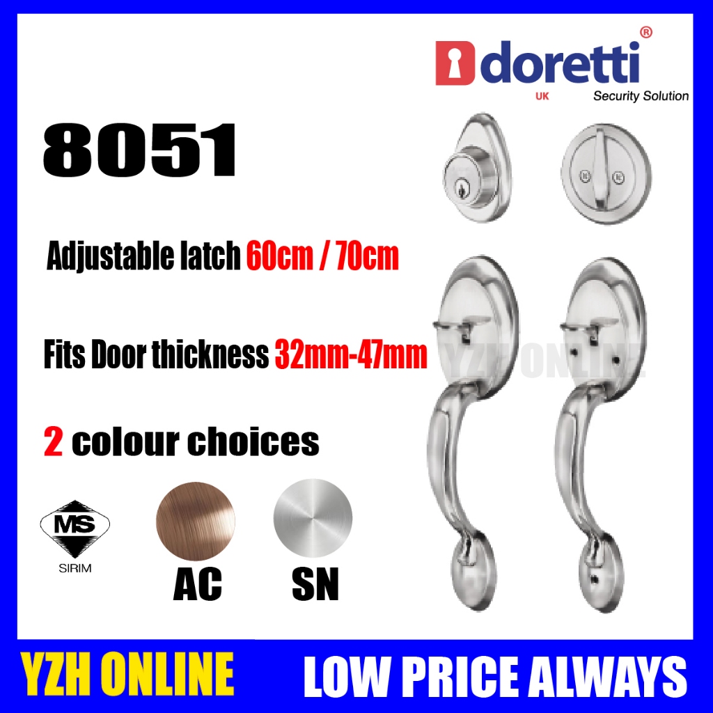 Doretti Entrance Handle Lock 8051AC/SN Lock Pintu Utama Main Entrance ...