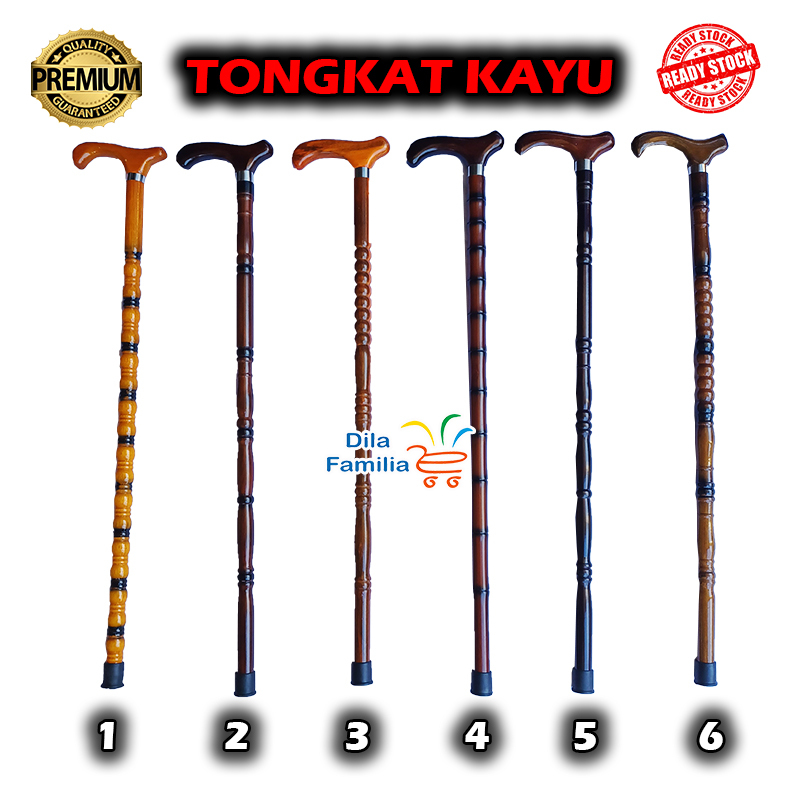 Tongkat Kayu Pelbagai Rekaan, Solid Wood Crutch, Wooden Walking Sticks ...