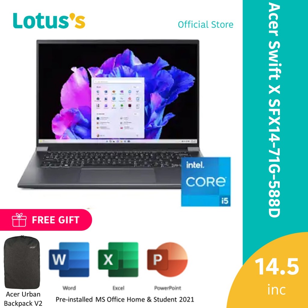 Acer Swift X SFX14-71G-588D Laptop Grey (i5-13500H, 16GB, 512GB SSD ...