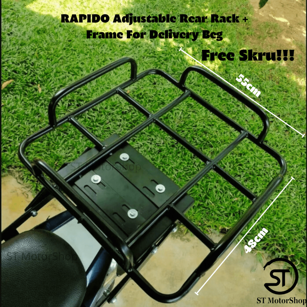 Motosikal Delivery Bag Rack Multipurpose Rear Rack For Grab/Foodpanda ...