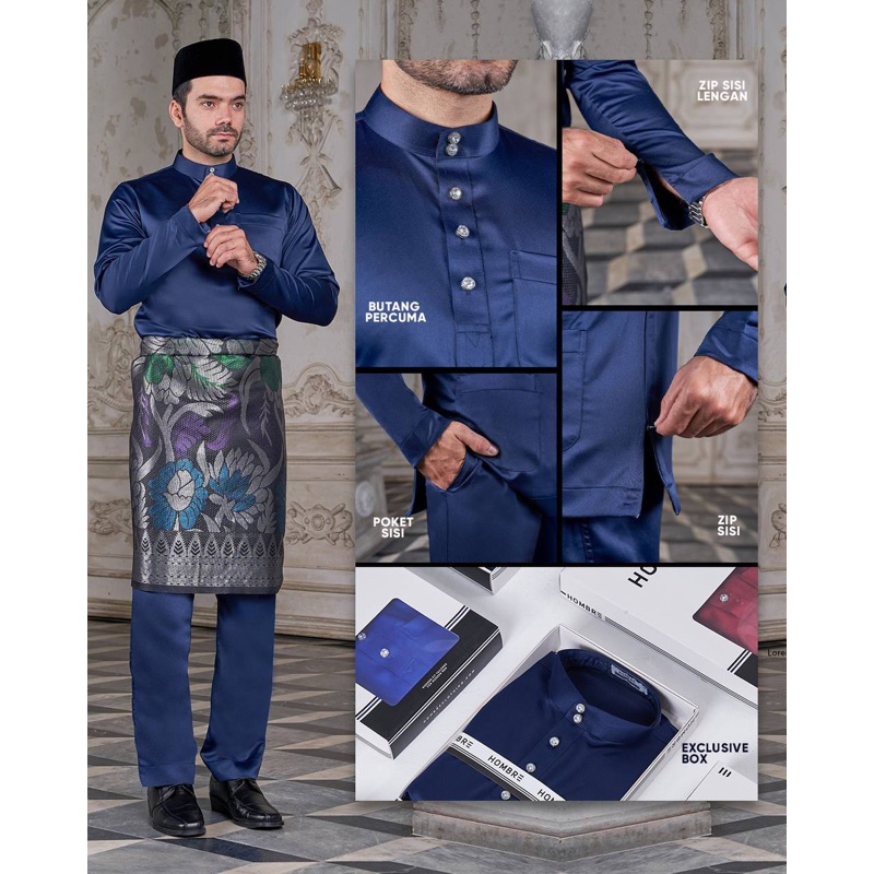 HOMBRE LUVLA Baju Melayu Lelaki Dewasa Jualan Runtuh Baju Melayu Satin ...